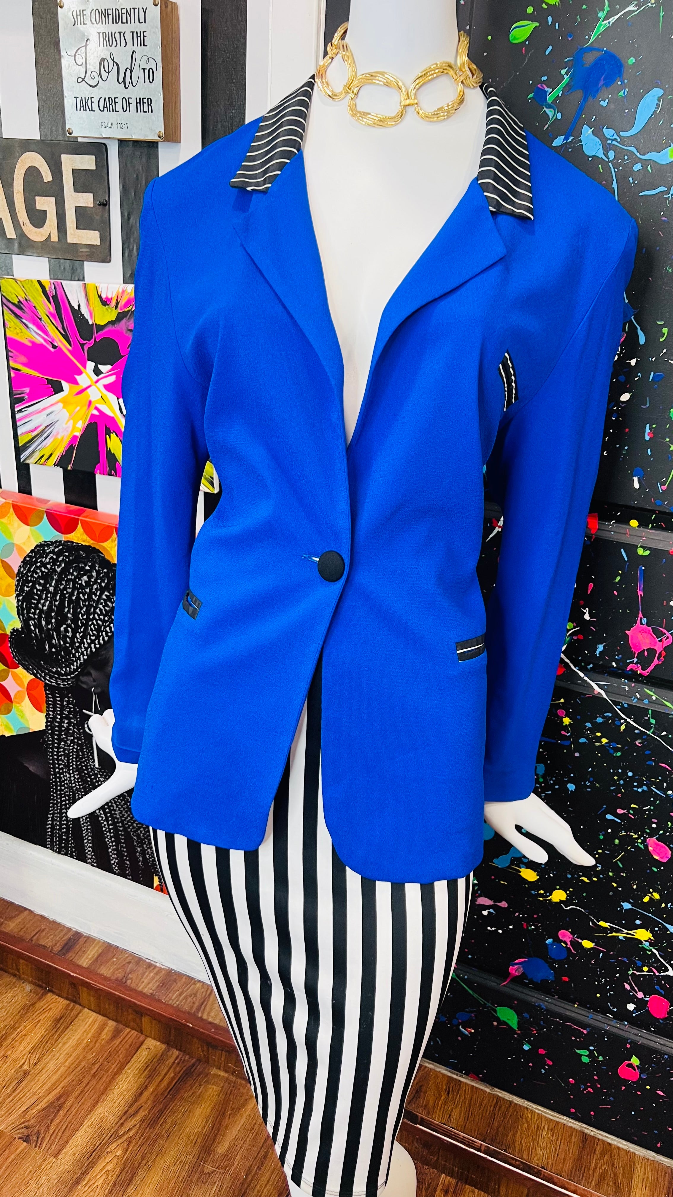 Vintage Blue Piano Blazer (14) – Bomb Plus Vintage